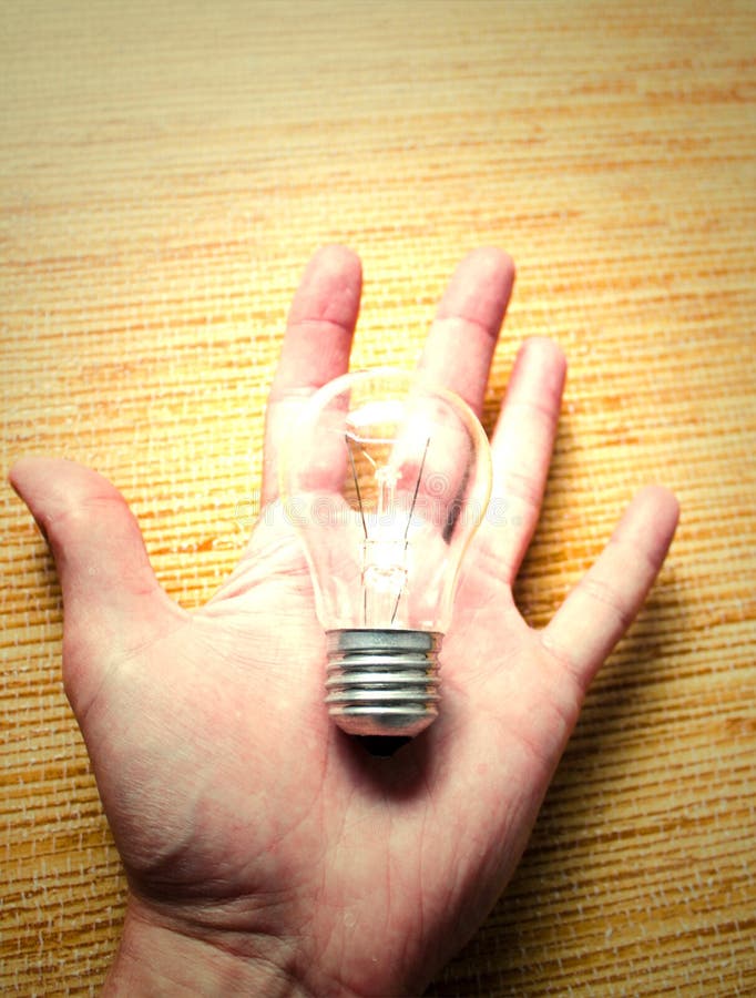 Hold the Light Bulb in Your Hand Stock Image - Image of energy ...