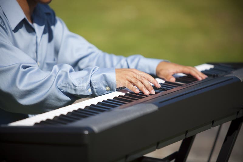 Playing a keyboard stock image. Image of electronic, blues - 20629145