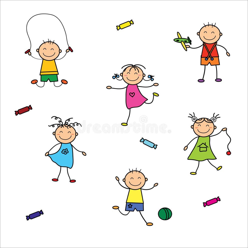 Animated Kids Playing Stock Illustrations – 1,078 Animated Kids Playing ...