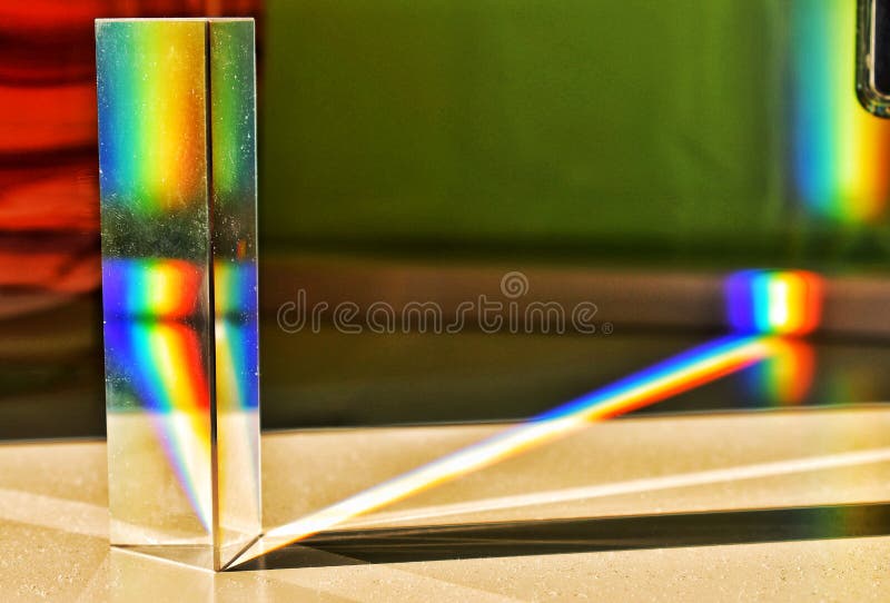 Playing with Light and a Prism Stock Image - Image of reflection ...