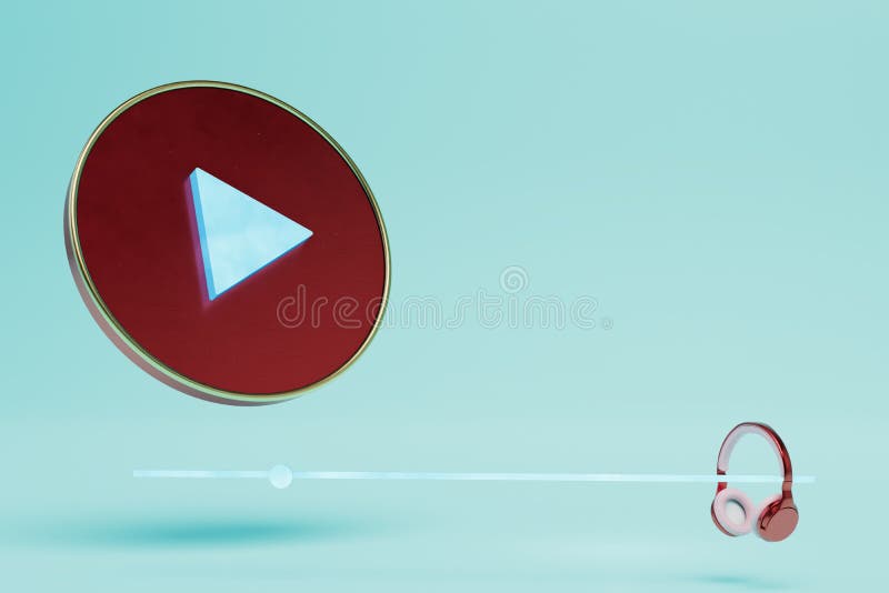 Playing a Music Track. a Large Play Button and a Sound Track on Which ...
