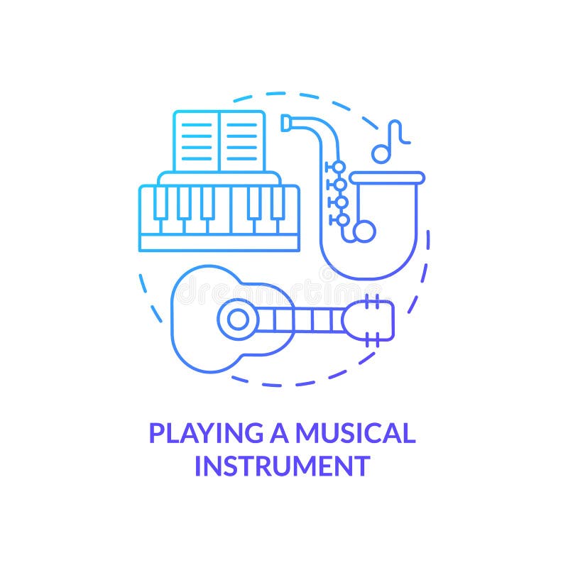 Playing Musical Instrument Blue Gradient Concept Icon Stock Vector ...