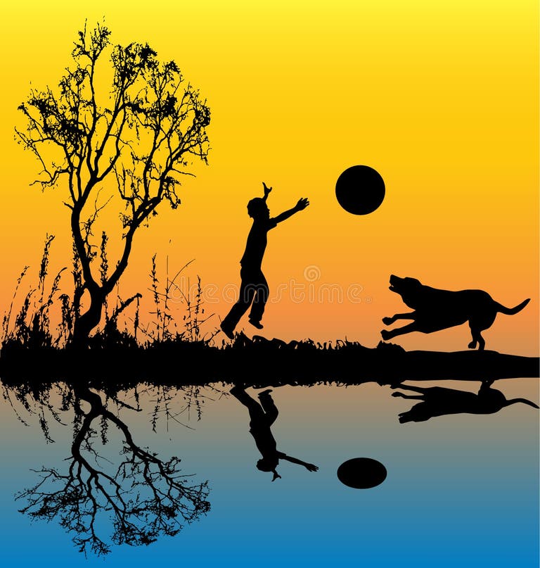 Dog Playing Silhouette Stock Illustrations – 3,121 Dog Playing ...