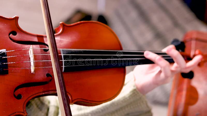 Playing a New Piece on the Violin Stock Video - Video of intonation ...