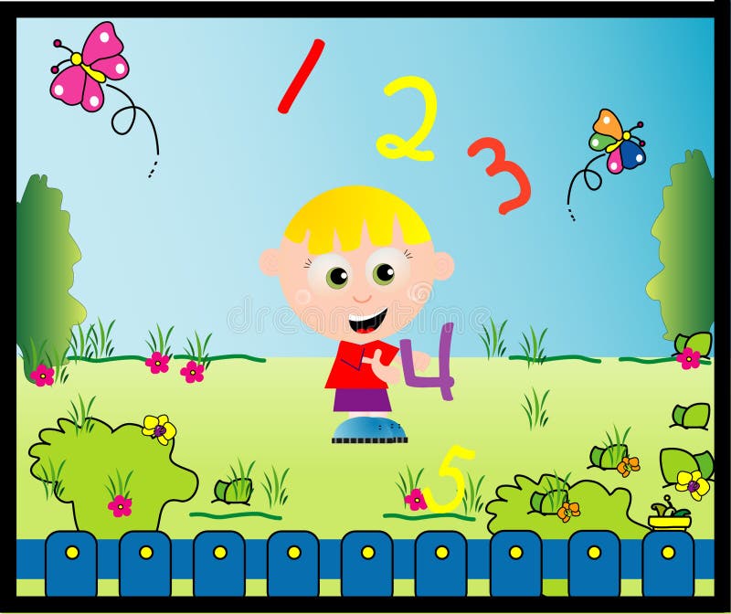 Playing with numbers stock illustration. Illustration of young - 338994