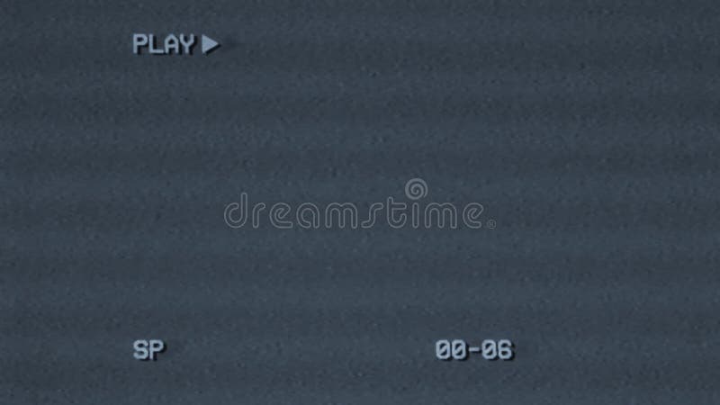 Playing an Old, Poor-quality VHS Cassette. Old Black Screen with Text ...