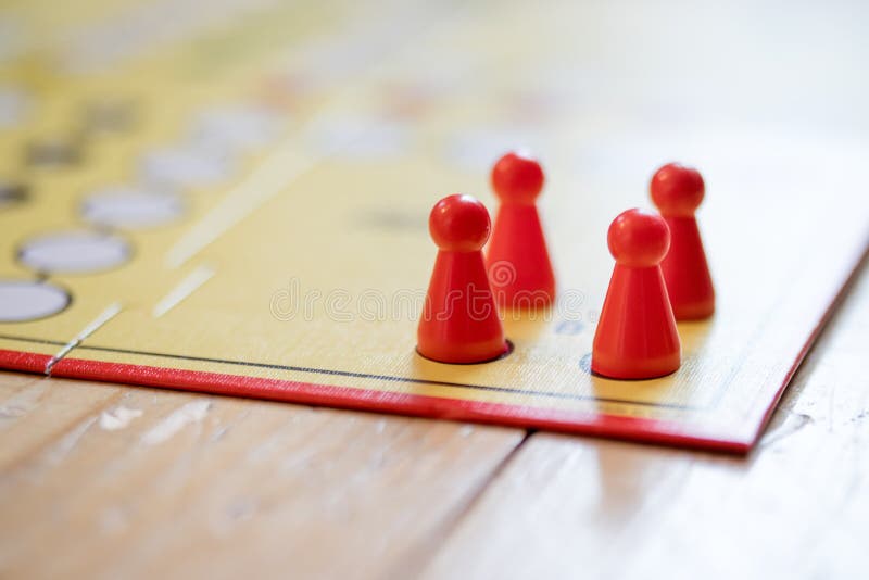 Playing a Parlor Game: Meeples on a Table, Ludo Stock Image - Image of ...