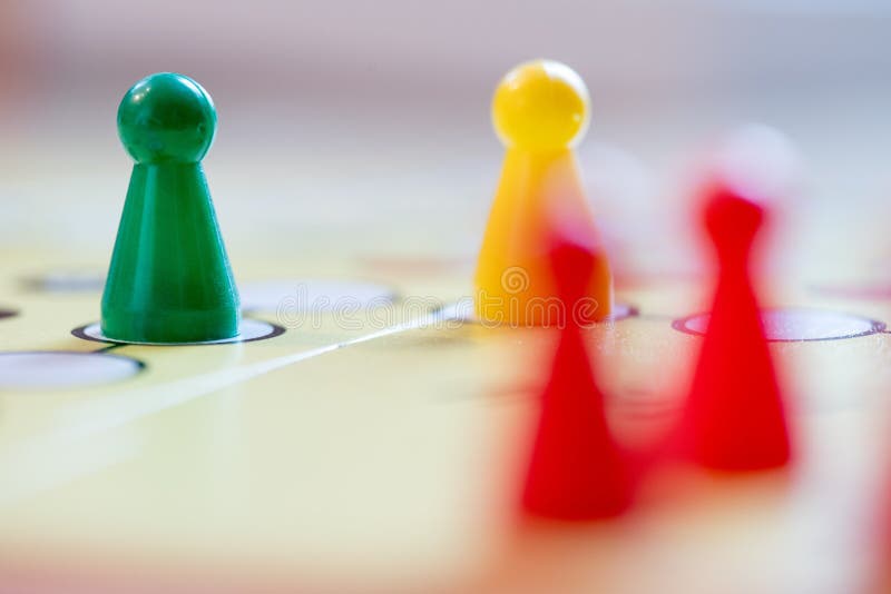 Playing a Parlor Game: Meeples on a Table, Ludo Stock Image - Image of ...