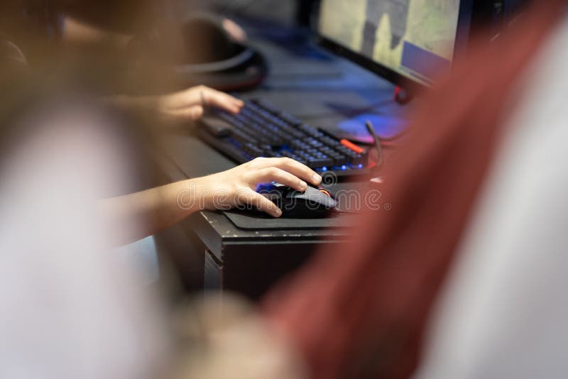 Playing PC Games at Game Expo Stock Photo - Image of leisure, gaming ...