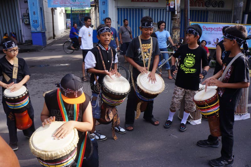 Kid Playing Percussion Instrument at Street Stock Image - Image of ...