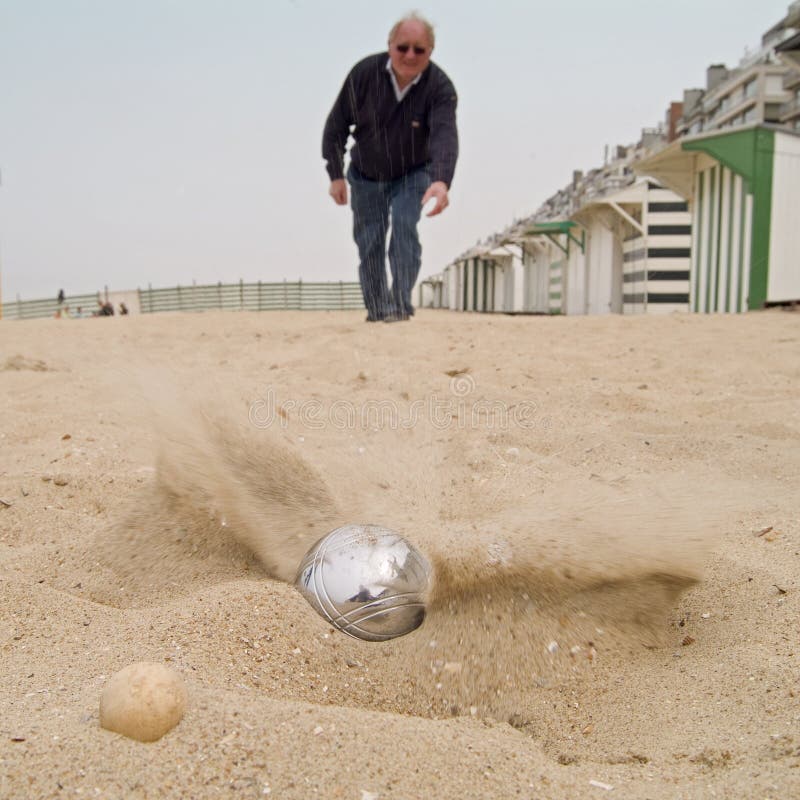 Playing Petanque on the Beach Stock Image - Image of active, recreation ...