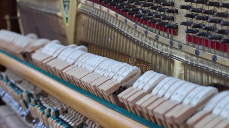 Piano Inside, Internal Structure of Piano, Hammers and Keys.Close-up ...