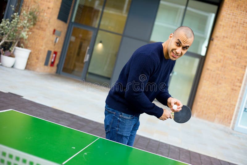 Playing ping pong stock photo. Image of ping, equipment - 63611074