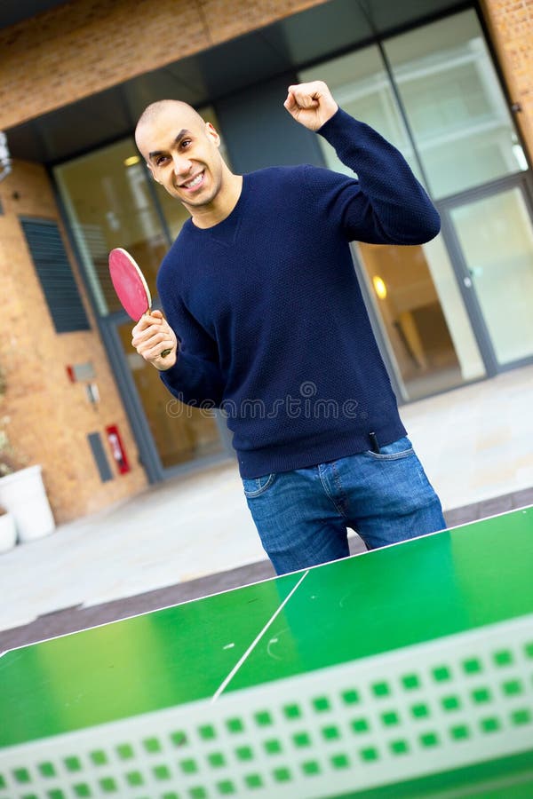 Playing ping pong stock photo. Image of competitive, happiness - 63611264