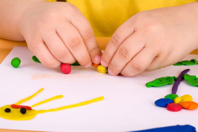Little Child Playing Plasticine Stock Image - Image of little, talent ...