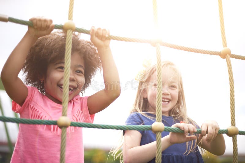 Playing on the playground stock photo. Image of female - 93947562