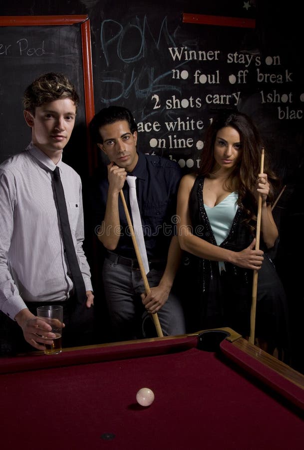 Playing Pool stock photo. Image of table, woman, flirt - 12180364