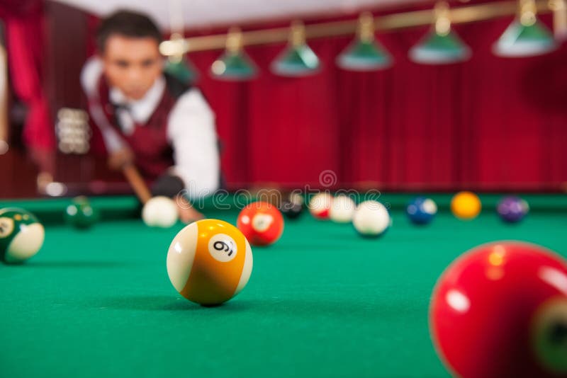 Playing pool. stock photo. Image of selective, table - 33686898