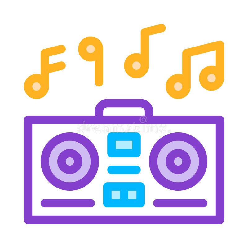 Playing Record Player and Musical Notes Vector Stock Vector ...