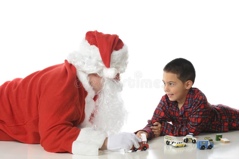 Playing with Santa stock photo. Image of boots, horsie - 12003780