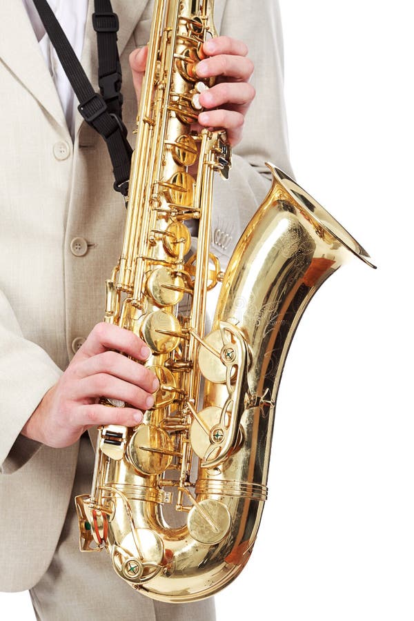 Saxophone man stock image. Image of instrument, detail - 2381639