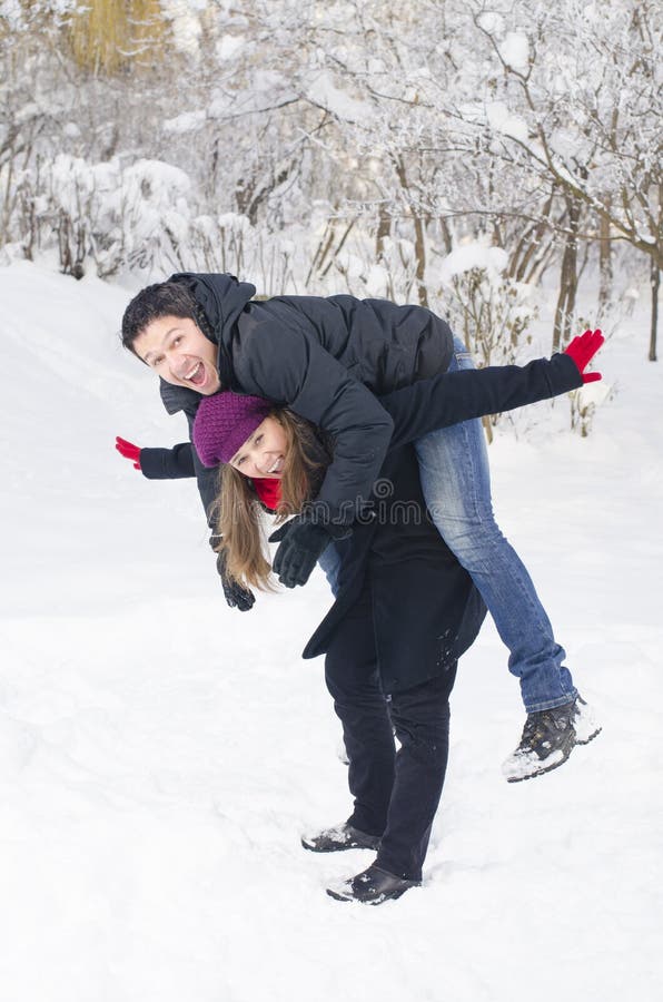 Playing in Snow stock image. Image of expression, smiling - 28292367