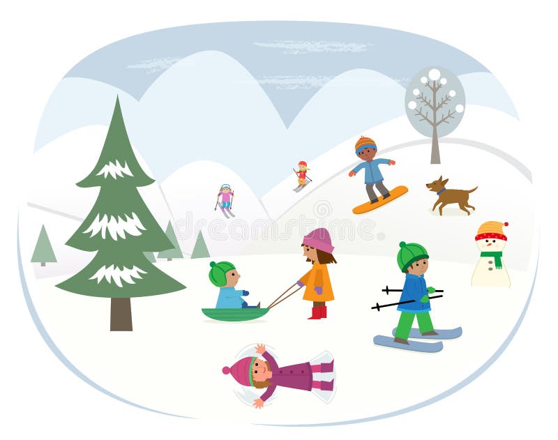 Children Playing Snow Cartoon Stock Illustrations – 3,923 Children ...
