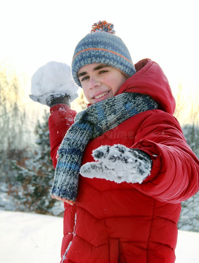 Playing snowballs stock image. Image of friends, buddies - 28186843
