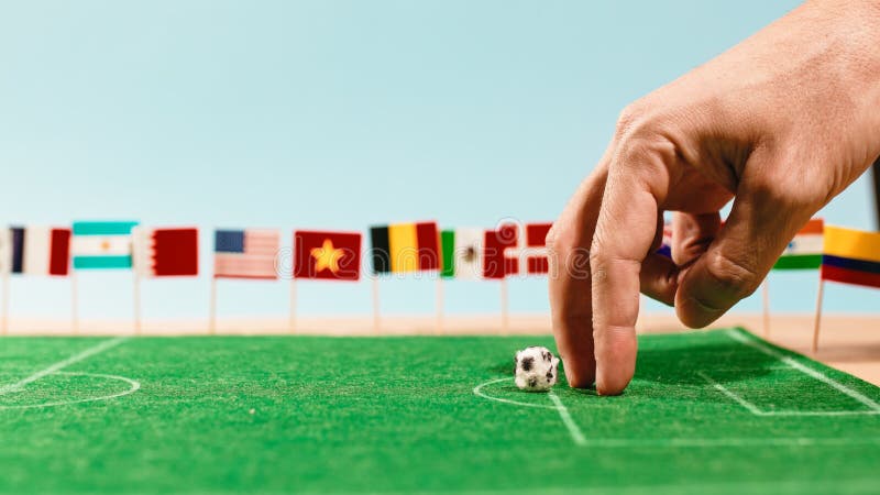Playing Soccer with Fingers on Tabe Stock Image - Image of soccer ...