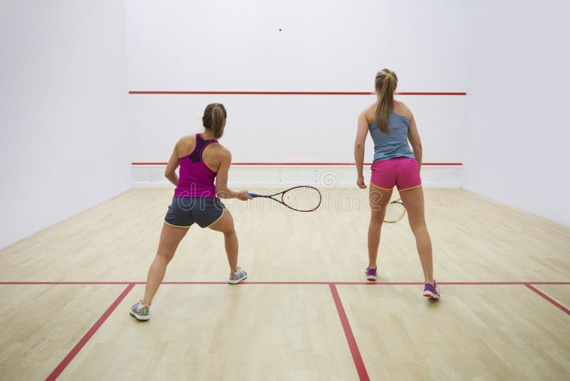Playing Squash with Friends Stock Image - Image of health, leisure ...