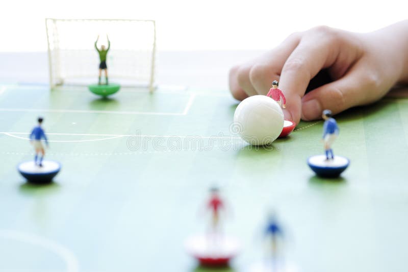 Playing Table Soccer Board Game Stock Photo - Image of game, table ...