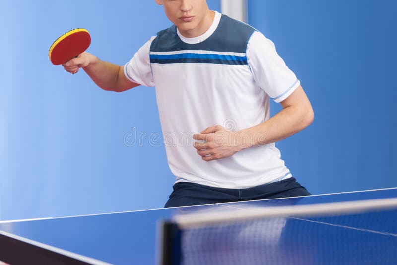 Professional Table Tennis Player. Top View of Confident Young Me Stock ...