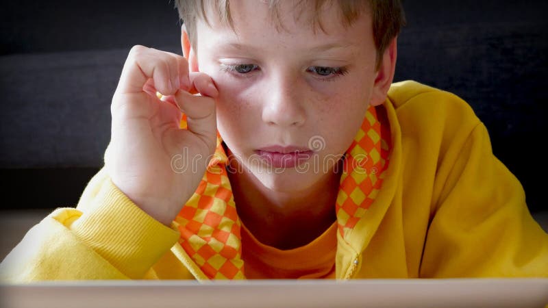 Playing Tablet Games, Tablet Learning, Home Student Stock Photo - Image ...