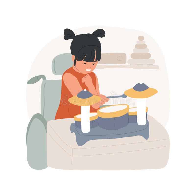 Playing Toy Instruments Isolated Cartoon Vector Illustration. Stock ...