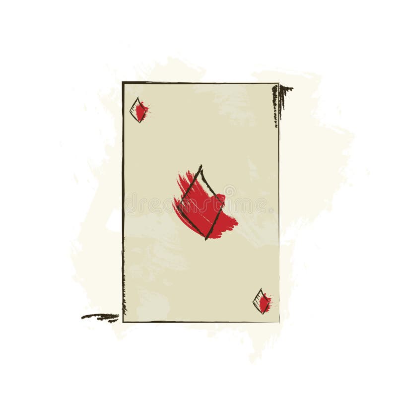 Playing Tramp Card Diamond Ace Art Stock Vector - Illustration of ...