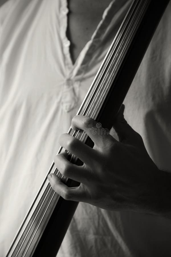 Playing upright bass stock image. Image of fingers, slim - 6087091