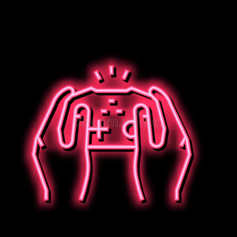 Playing Video Game Joystick Neon Glow Icon Illustration Stock Vector ...