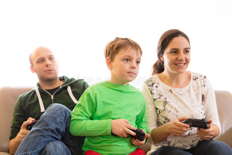 Playing Video Games at Home Stock Image - Image of competitive, leisure ...