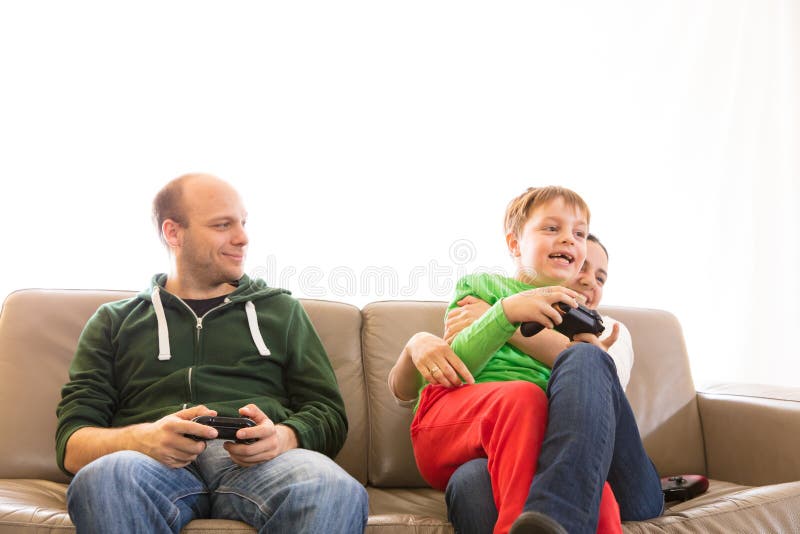 Playing Video Games at Home Stock Image - Image of leisure, female ...