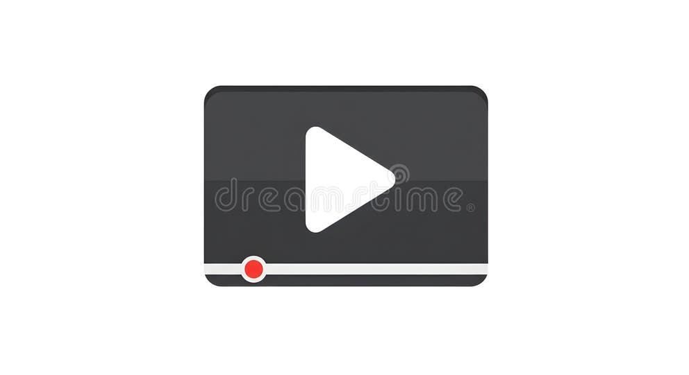 Playing Video Media with Play Icon and Loading Bar Stock Image - Image ...