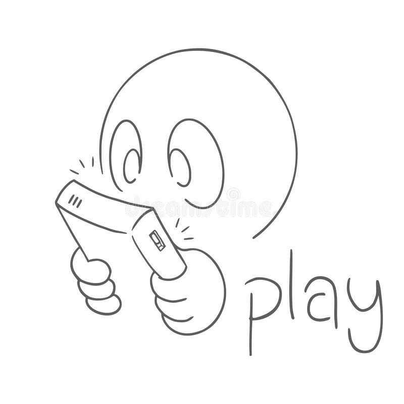 Playing Videogames Funny Draw Stock Vector - Illustration of leisure ...