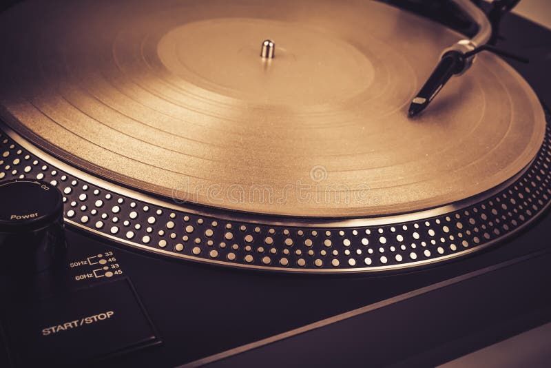 Playing a Vinyl Record on a Turntable Stock Image - Image of ...
