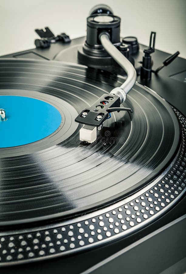 Playing a Vinyl Record on a Turntable Stock Image - Image of kitchen ...