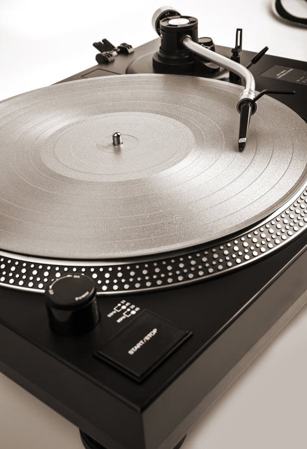 Playing a Vinyl Record on a Turntable Stock Image - Image of drum ...