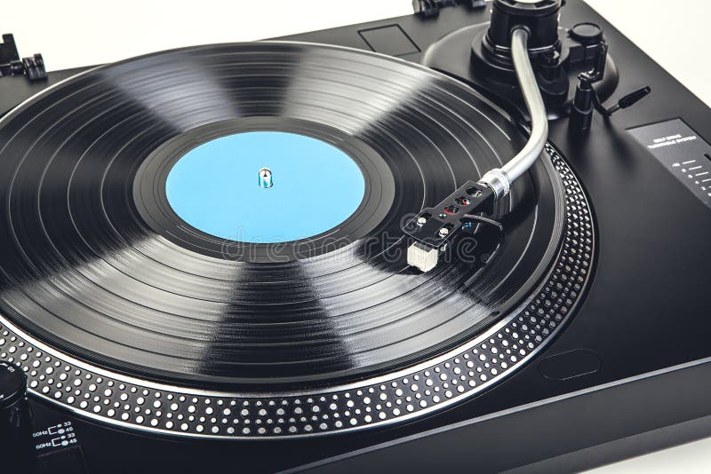 Playing a Vinyl Record on a Turntable Stock Image - Image of analog ...