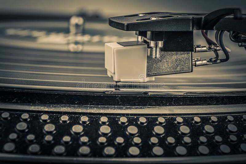Playing a Vinyl Record on a Turntable Stock Photo - Image of disk ...