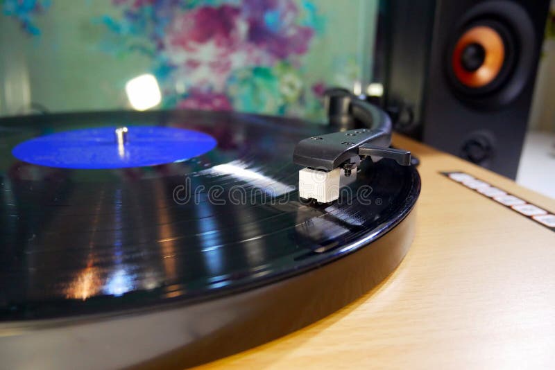 Playing Vinyl Records. Details and Close-up of the Vinyl Player ...