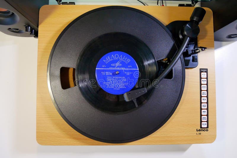 Playing Vinyl Records. Details and Close-up of the Vinyl Player ...