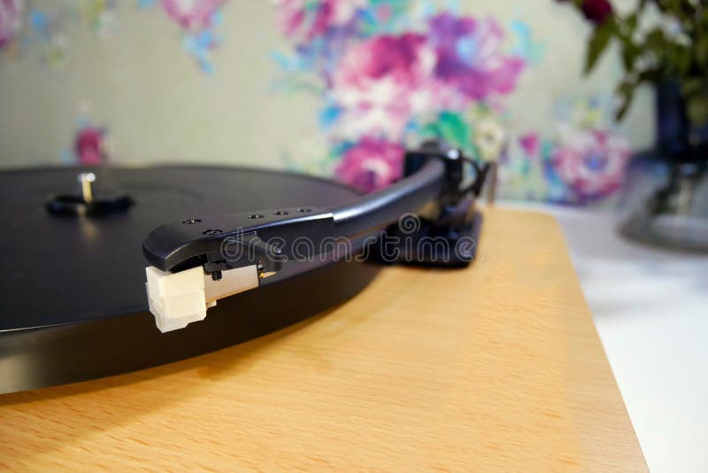 Playing Vinyl Records. Details and Close-up of the Vinyl Player Stock ...