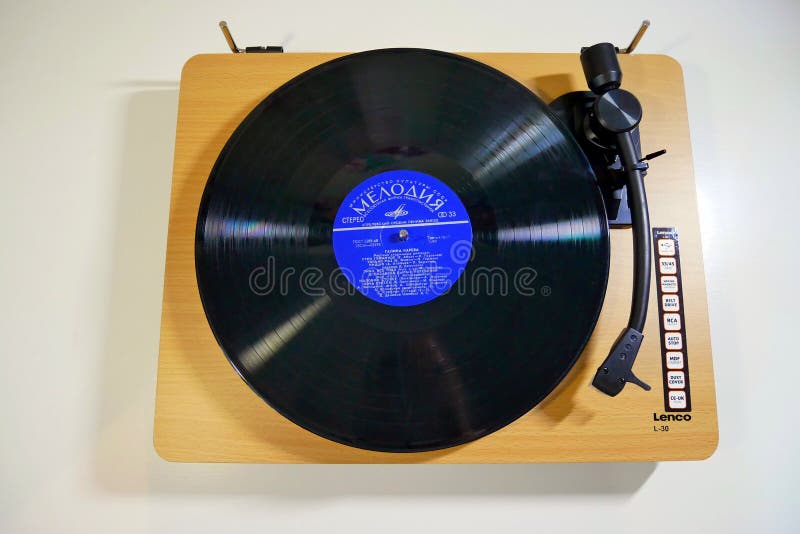 Playing Vinyl Records. Details and Close-up of the Vinyl Player ...
